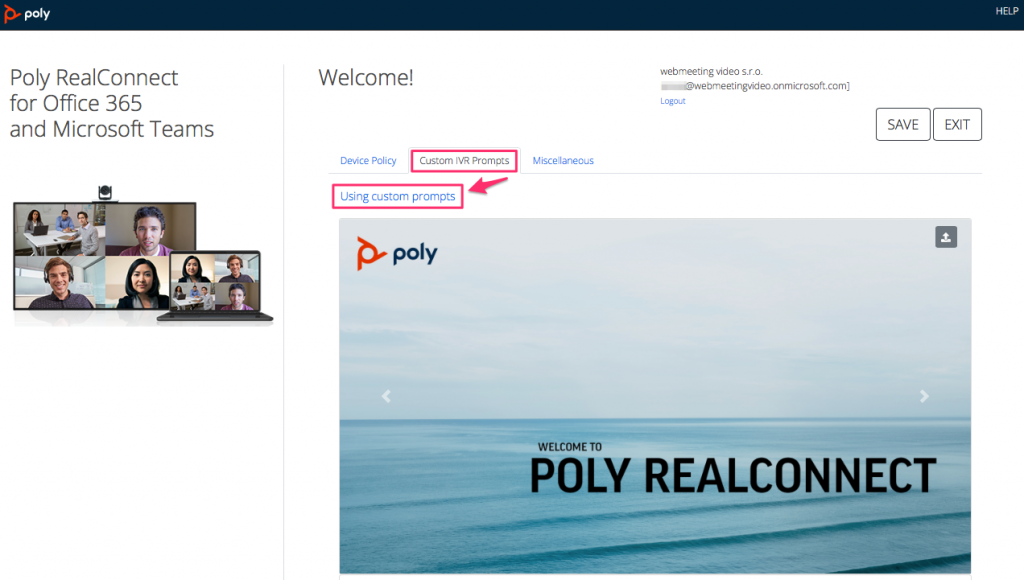 Ako aplikovať na Poly RealConnect for MS Teams vlastný branding